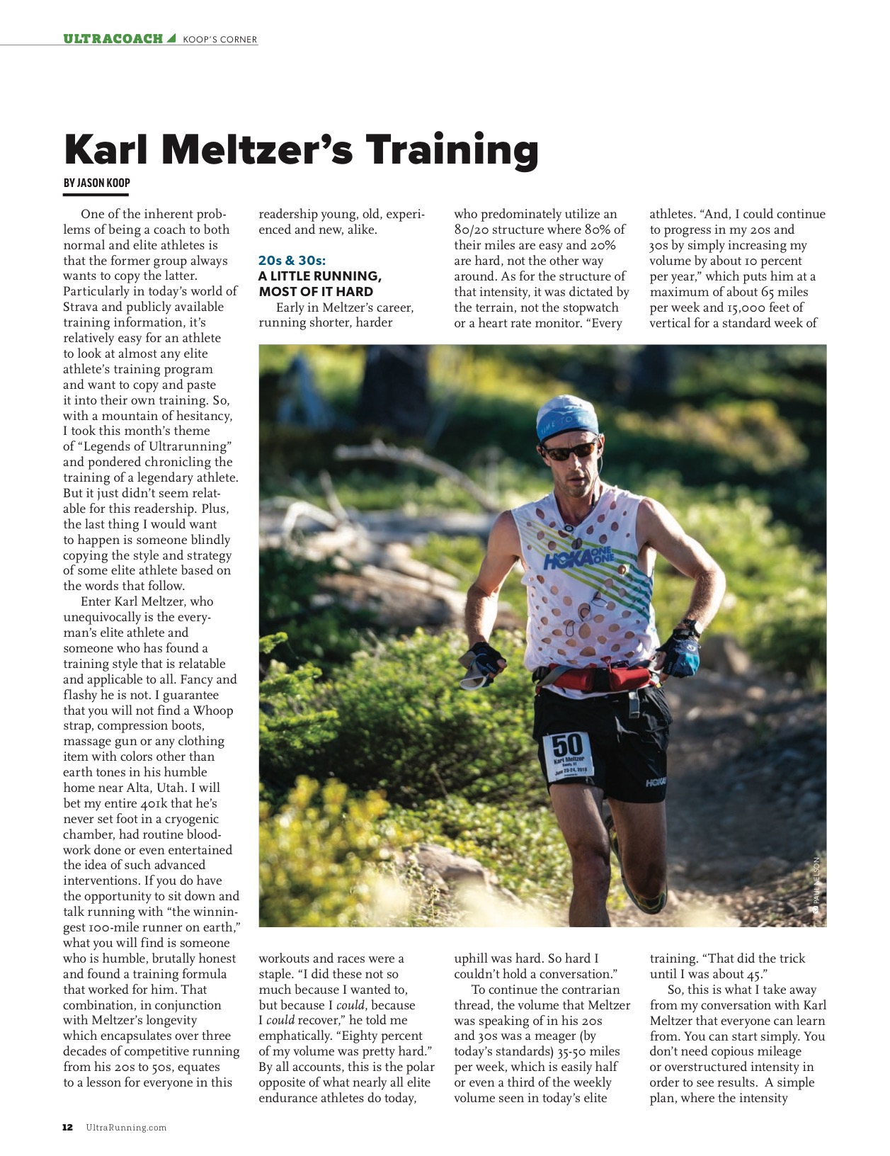 Karl Meltzer’s Training